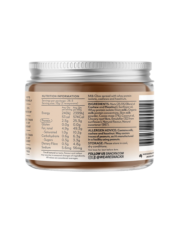 Snackn Milk Choc Protein Spread | ASN.co.nz - ASN Online